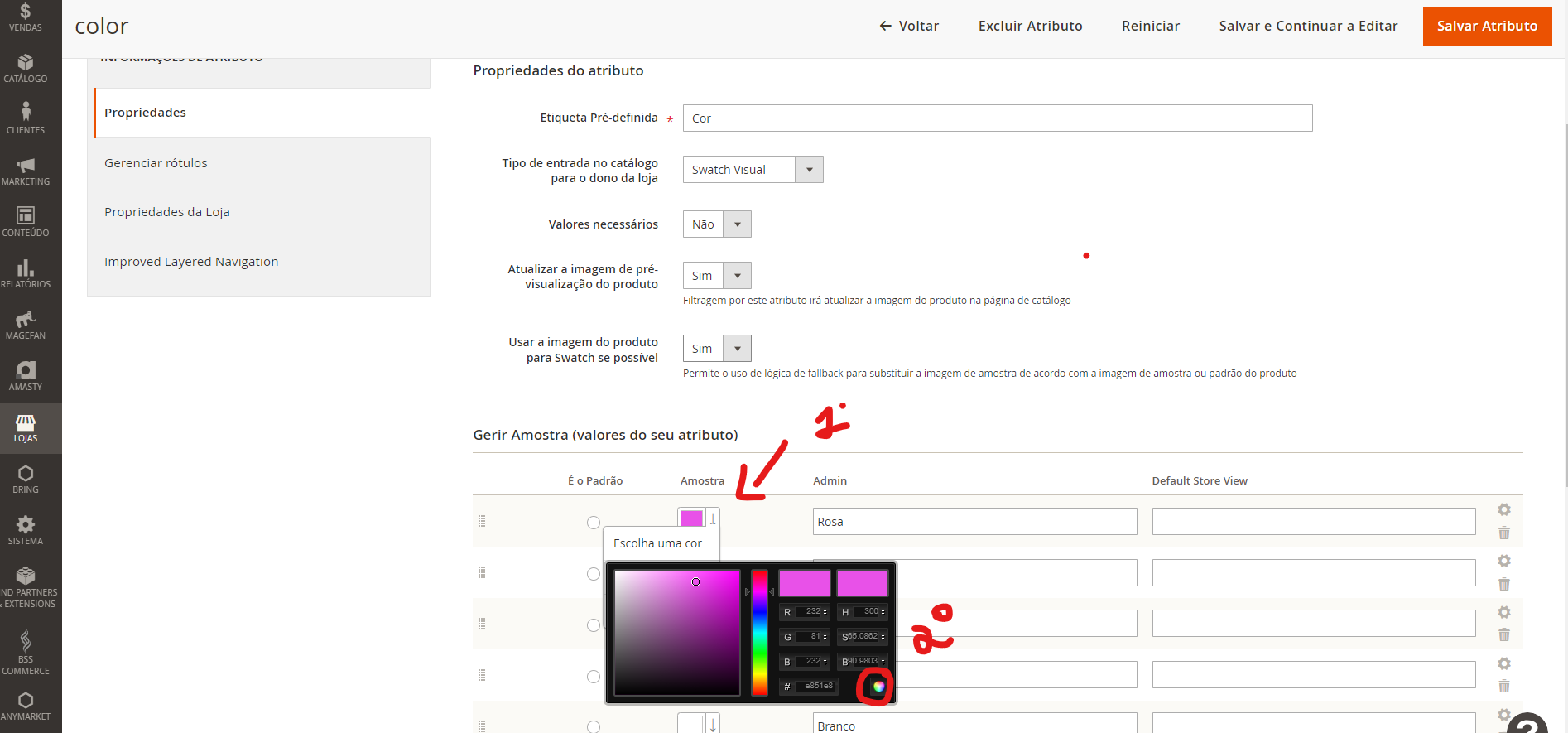 Atributos de Cor (Swatches) – Magento 2 | Bring e-commerce